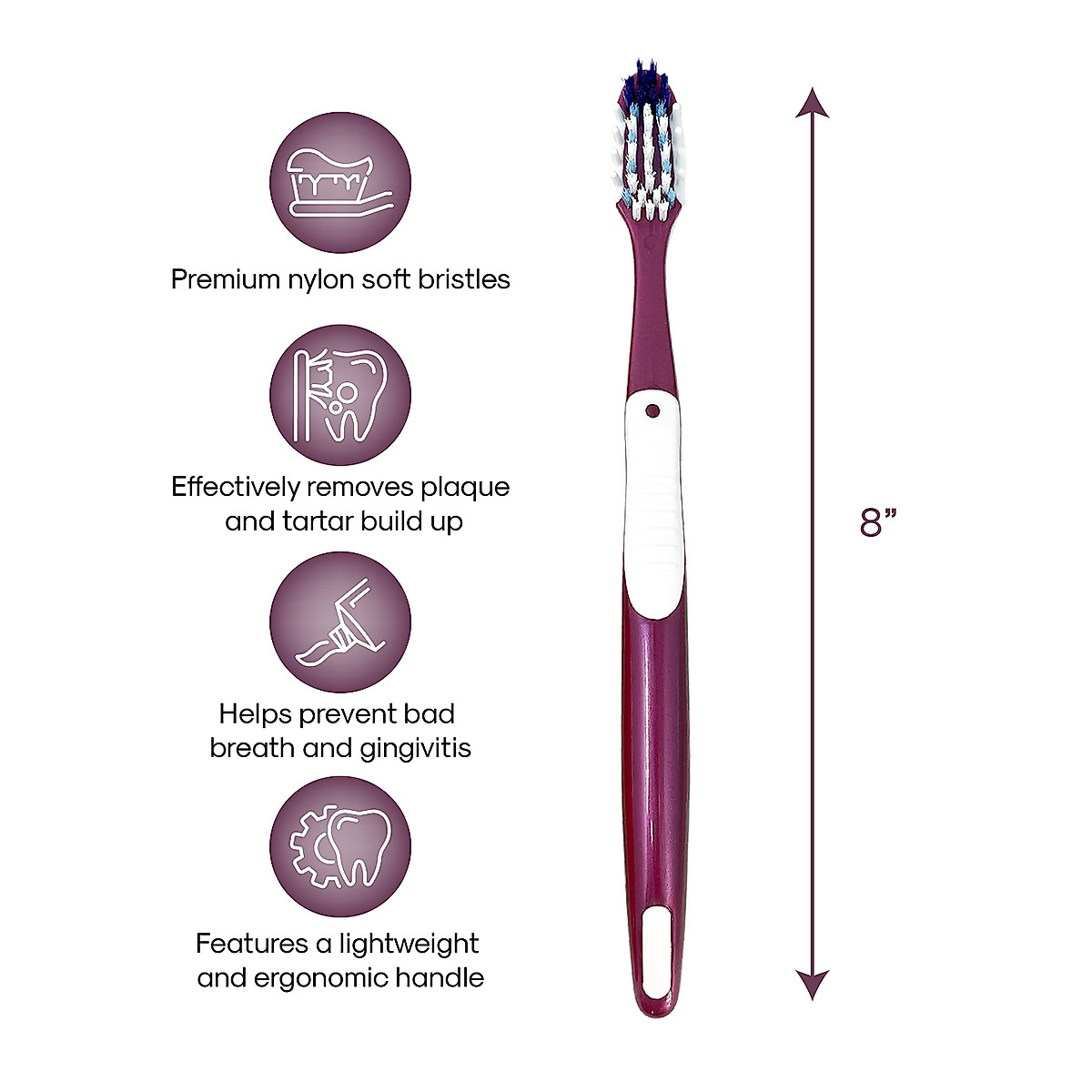 Simplosophy Pack of 3 Soft Dual Height Flex Clean Toothbrushes, Battery Powered, for Men & Women