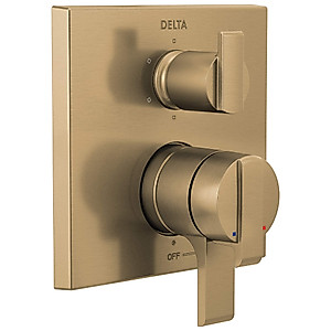 Delta Faucet Ara 17 Series 6-Setting Integrated Diverter Valve Trim Kit, Gold Diverter Valve Trim Kit, Shower Trim Kit, Champagne Bronze T27967-CZ (Valve Not Included)