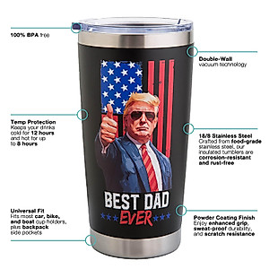 Winzsox Fathers Day Gift from Daughter, Gifts for Dad from Son - Dad Birthday Gift Ideas, Best Dad Ever Gifts, Good Christmas Presents for Dads - 20oz Trump Coffee Cup Mug Tumbler