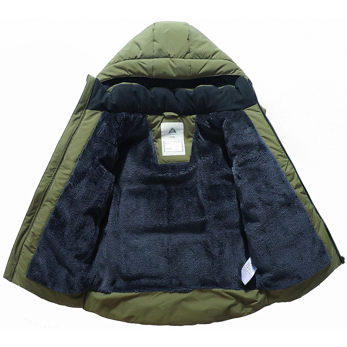 MOERDENG Kids Boy's Winter Coat Waterproof Fleece Lined Thick Down Coats Puffy Cotton Jackets with Hood