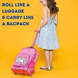 J World New York Kids' Sparkle Rolling Backpack, Patrol, One Size