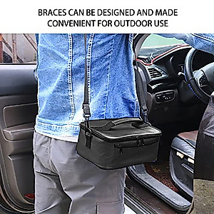 Food Warming Tote, Control Temperature Portable Portable Mini Oven Oxford Cloth Heat Preservation for Home (Black)