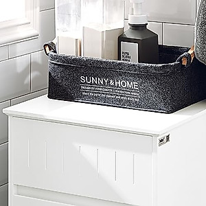 SoBuy Laundry Hamper Cabinet with Basket and 1 Drawer, Tilt-Out Laundry Hamper, Bathroom Storage Cabinet Unit with Drawer, White BZR110-W