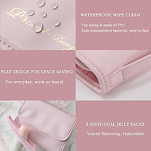 Travel Toiletry Bag for women, Toiletry Bag Travel Bag Clear Makeup Bags Organizer Toiletries Bag for Travel Multipurpose Travel Makeup Train Case Portable Cosmetic bag with Detachable Waterproof