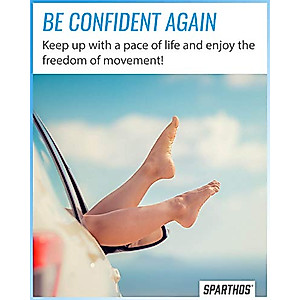 Sparthos Plantar Fasciitis Support - Arch Compression Sleeve - Foot Feet Brace, Ankle Pain Relief, Night Splint - Dr Sock Docsocks Soothers Supports - Mens and Womens (Beige-S)