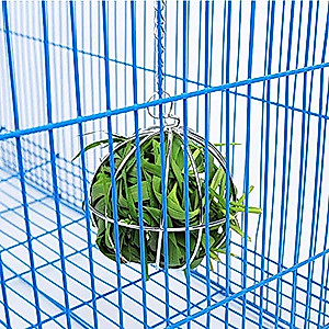 Lbaby Hay Feeder Ball Stainless Rabbits Feeding Grass Ball 3.15inch Hay Dispenser Holder Feeder Hanger Accessories for Small Animals Guinea Pig Bunny