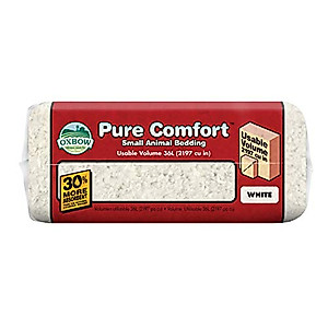 Oxbow Pure Comfort Small Animal Bedding - Odor & Moisture Absorbent, Dust-Free Bedding for Small Animals, White, 36 Liter Bag