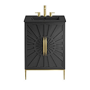 Modway Awaken Bathroom Vanity Cabinet, 24", Black Black