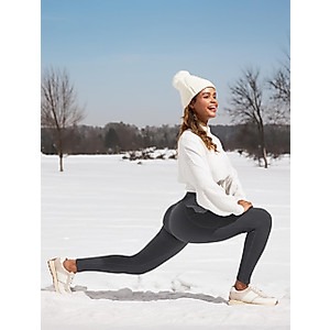 Heathyoga Fleece Lined Leggings Women Thermal Leggings for Women with Pockets Warm Leggings for Winter Yoga Pants Gray
