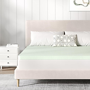 Novilla Full Size Mattress Topper, 2 Inch Gel Memory Foam Full Mattress Topper for Cool Night Sleep & Enhanced Comfort, CertiPUR-US Certified Foam, Green