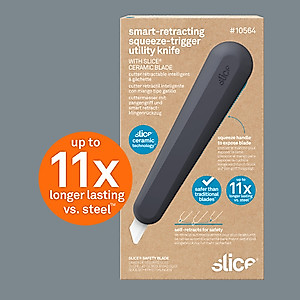 Slice 10564 Smart-Retracting Squeeze-Trigger Utility Knife, Industrial & Commercial Grade, 1 Pack