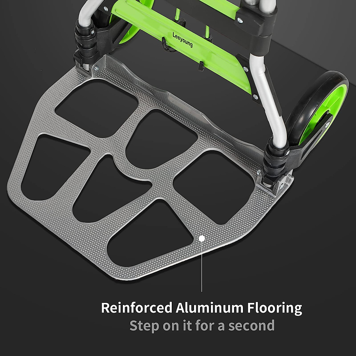 Leeyoung Folding Hand Truck and Dolly,309 lb Capacity Aluminum Portable Cart with Telescoping Handle and PP+EVA Wheels