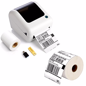 Bluetooth Thermal Shipping Label Printer - High Speed 4x6, Bluetooth Support PC and Mobile, USB for MAC, Bluetooth for PC and Phone, Compatible with Ebay, Amazon, Shopify, Etsy, USPS Barcode