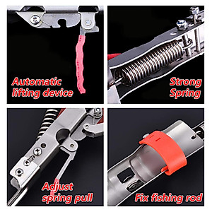 Wensdr 2 Packs Auto Spring Fishing Rod Holder Heavy Duty Stainless Steel Rod Stand 360 Degree Adjustable Fishing Rod Rack Stand