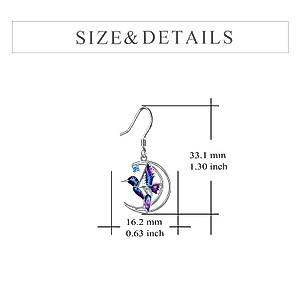YFN Hummingbird Earrings Bird Dangle Earrings Sterling Silver Jewelry Hummingbird Gifts for Women