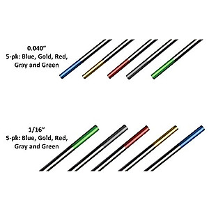 WeldingCity 10-pk Premium TIG Welding Tungsten Electrode 1/16"-3/32" x 7" ASSORTED ALLOYING Green-Red-Gray-Gold-Blue