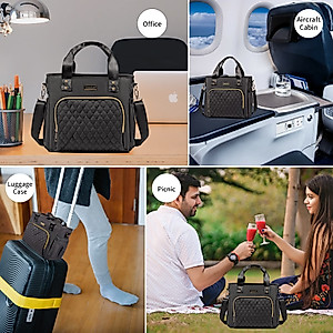 DXGA Lunch Bags for Women, 17L Large Insulated Leak Proof Cooler Bag, Lunch Purse, Three Ways to Carry, Can Be Hanged in a Suitcase for Lunch, Camping, Travel