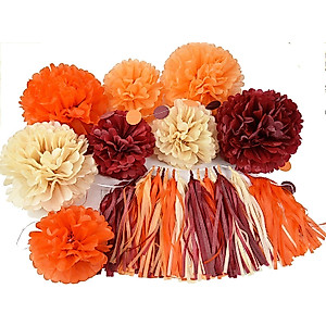 Fall Bridal Shower Decorations/Fall Wedding/Engagement Fall Bachelorette Party Decorations Burgundy Orange/Thanksgiving/Fall In Love Balloons Burgundy Orange Yellow Balloons Burgundy