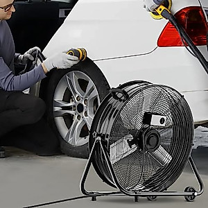 Magshion 25" High-Velocity Metal Floor Fan 5270 CFM 3-Speed Industrial Shop Fan for Garages, Basements and Gyms, Black