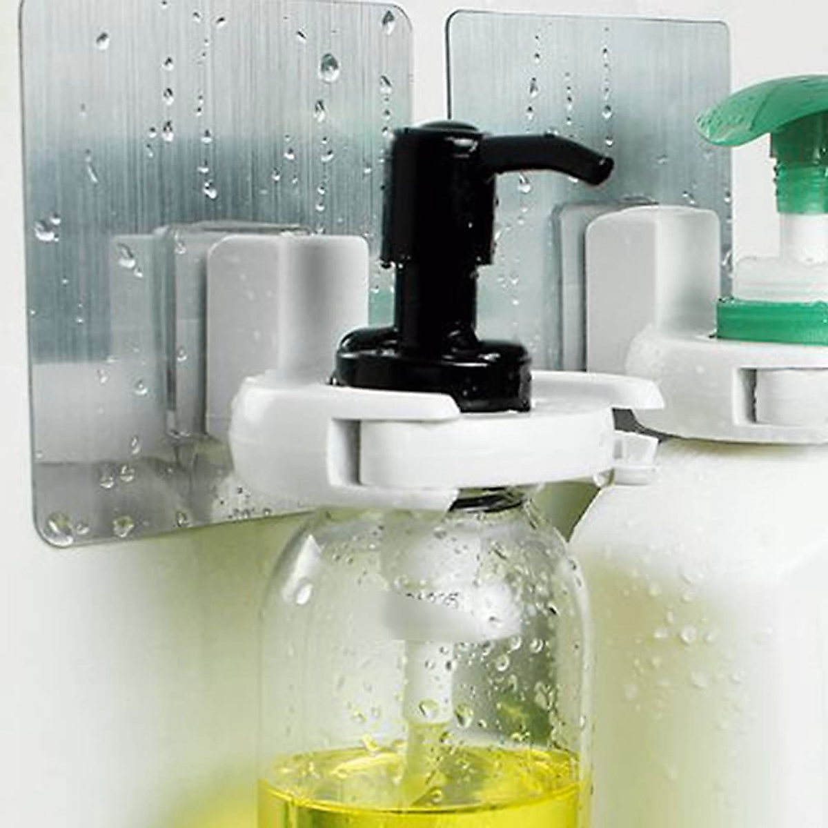 UKCOCO 6pcs Adjustable Bottle Hanger Bottle Holder for Hand Holder Adjustable Hitch Sponge Holder Wall Mounted Shampoo Holder Dish Rack White Body Wash Plastic Water Bottle