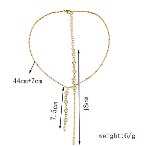 Missgrace Boho Gold Crystals Backdrop Necklace Shiny Alloy Sexy Choker Necklace for Women Chunky Short Necklace Jewelry for Women
