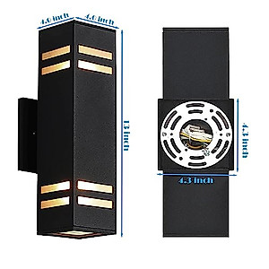 iYogaled Up Down Lights Outdoor Wall Light, Brown Exterior Dawn to Dusk Outdoor Light Fixture, Porch Lights Wall Mount 2 Pack, IP65 Aluminum Modern Outside Lights for House Front Door, Porch