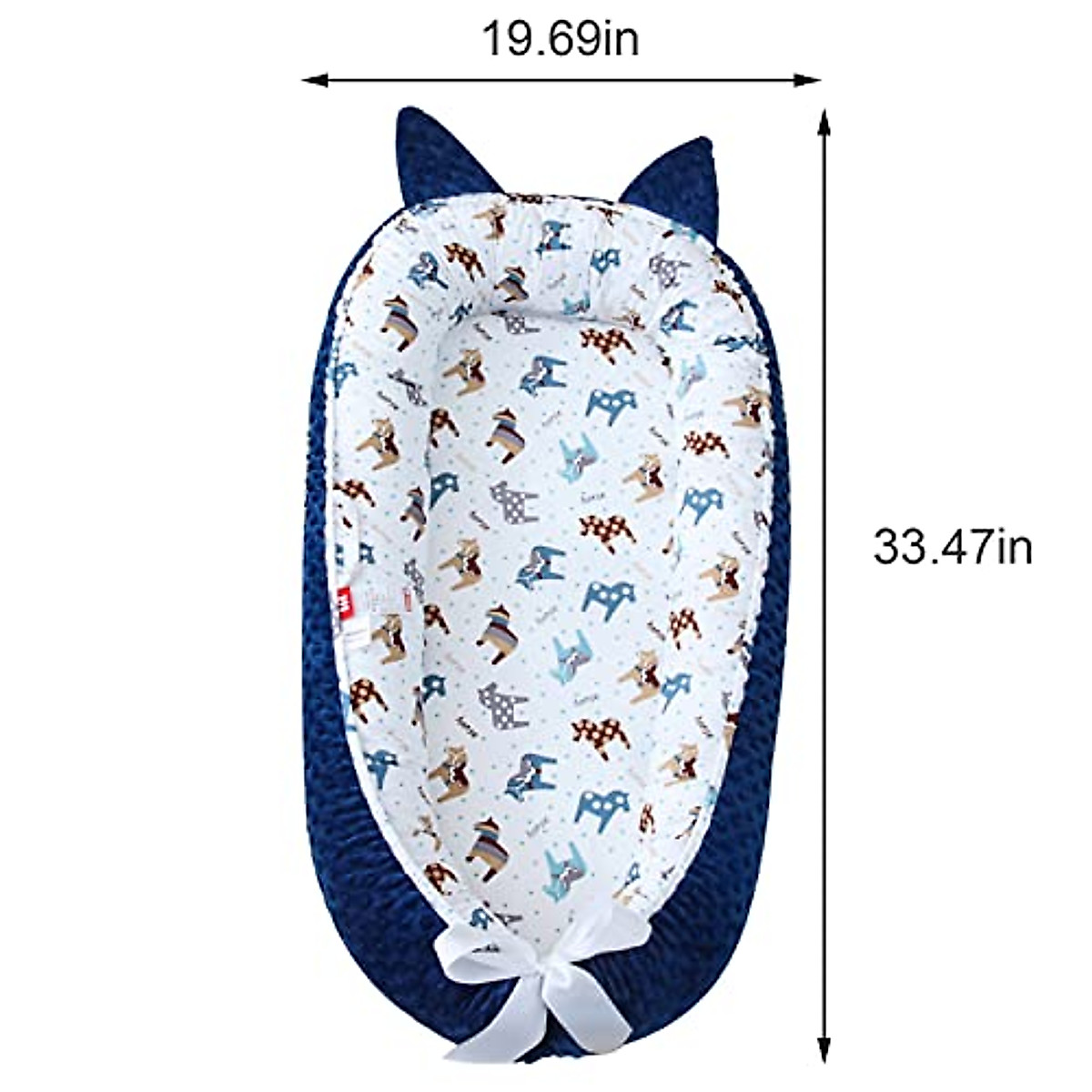 Baby Lounger Cover for Baby 0-12M Baby Nest Co-Sleeping, Soft Breathable Cotton Adjustable Newborn Bassinet Mattress Portable Infant Floor Seat Baby Registry Search (B)