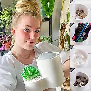 HAUS BRIGHT Echo Dot Holder | Google Mini Stand | 2nd/3rd Generation | Smart Accessories Cover Case | Clear Speaker, Mic, Lighting | Multi-Functional Planter, Money, Keys, Candy, Ring Dish