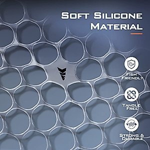 KastKing Brutus Fishing Net, Fish Landing Net, Lightweight & Portable Fishing Net with Soft EVA Foam Handle, Holds up to 44lbs/20KG, Fish-Friendly Mesh for a Safe Release, Silicone S