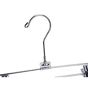 Quality Skirt Pants Trouser Hangers, 8-Pack Heavy Duty Metal Swivel Hook, Adjustable Clips, Jeans, Bottoms (Chrome, 8)