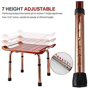 oiakus Bath Shower Seat, Teak Shower Chair Spa Shower Chair, Wooden Bathtub Shower Bench, Bath Chair with Non-Slip Feet, Shower Stool for Inside Shower, Supports 330lbs