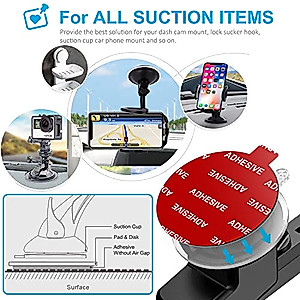 AZXYI 6 PCS Windshield Mount Adhesives for Suction Cup Mount, 80mm( 3.15 inches) Circle Double-Sided Sticker Pads for Dashboard Mounting Disk and Windshield Camera, GPS, Car Phone Mount