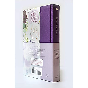 Biblia RVR1960 Tapa dura y tela morada con flores tamaño manual / Spanish Bible RVR 1960 Handy Size Large Print Hardcover Cloth with Purple Floral