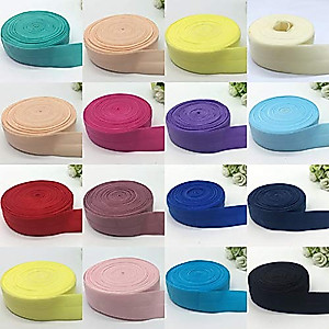 SELCRAFT 5yards/Lot 1" (25mm) Elastic Band Multicolor Fold Over Spandex Elastic Ribbon for Sewing Lace Trim Waist Band Garment Accessory num.16