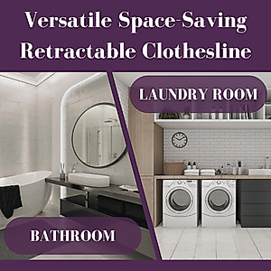 Jerdon CL1 Retractable Clothesline with 8-Foot Adjustable Nylon Line, Stainless Steel Finish