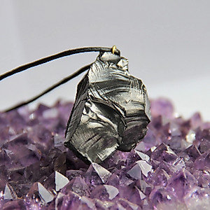 Karelian Heritage Elite Shungite Pendant 0.022-0.033 lb | Natural Black Crystal Jewelry | Necklace with Raw Stone | Crystal Necklace, Meditation, Grounding PE46