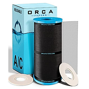Orca Filters Reusable Pool Filter – Above Ground Pool Filter with Patented PureBlue Filtering – Type A Pool Filter, Type C Pool Filter, A/C Filter – Durable Chemical-Resistant Swimming Pool Filters