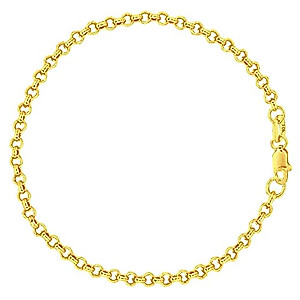 Ritastephens 10k Solid Yellow Gold Rolo Chain Ankle Anklet 11 Inches