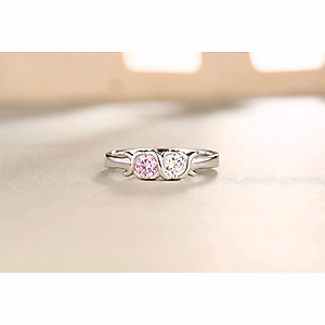 Getname Necklace Engraved XOXO Love Ring Twist Ring Mother Rings with 2-5 Simulated Birthstones Sterling Silver Rings Customized and Personalized Silver 8