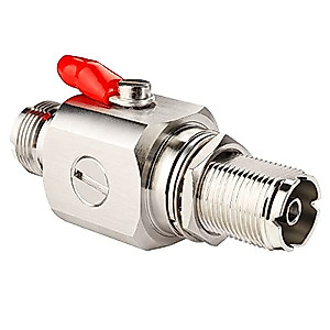 XRDS-RF UHF Coaxial Lightning Arrestor SO239 Socket Bulkhead UHF Female to Female Coaxial Connector for CB Ham Two-Way Radio Base Antennas