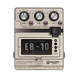 Walrus Audio EB-10 Preamp/EQ/Boost, Cream, (900-1049C)