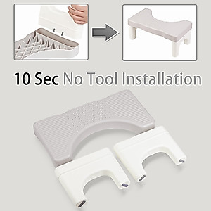 2 Pack Toilet Stool, Bathroom Squat Stool, Poop Stool for Adults, Plastic Potty Stool