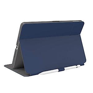 Speck Balance Folio Case for iPad 10.2 Inch (2019-2021) - Drop & Camera Protection, Slim Multi Range Stand, Apple Pencil Holder - Arcadia Navy/Moody Grey