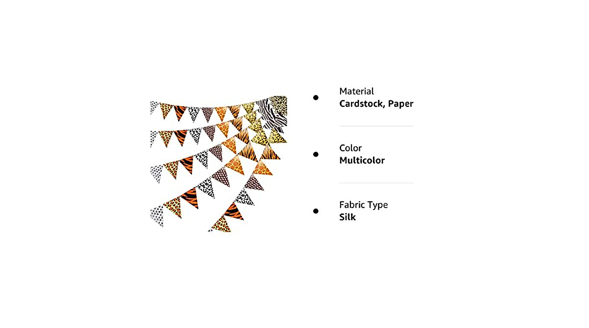 Thenshop Jungle Theme Party Supplies - 5 Pennant Banners