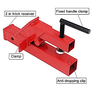 ENIXWILL Clamp On Bucket Tractor Hitch 2" Receiver Fit for Deere Bobcat Loader Front Bucket Clamp