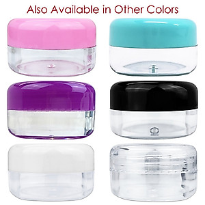 (Quantity: 24 Pieces) Beauticom 15G/15ML (0.5oz) Round Clear Jars with Screw Cap Lid for Lotion, Creams, Toners, Lip Balms, Makeup Samples - BPA Free