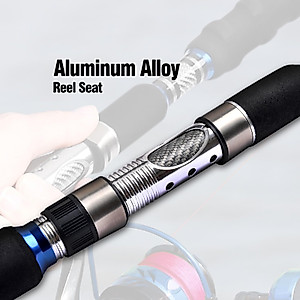 Fiblink 3-Piece Spinning Rod Heavy Spinning Fishing Rod Portable Fishing Rod Carbon Spin Rod (30-50-Pound Test)(8')