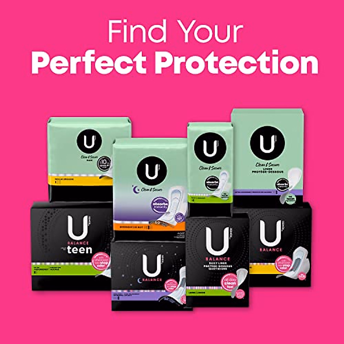 U by Kotex Balance Wrapped Panty Liners, Regular Length, 80 Count