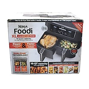 Ninja Foodi 6-in-1 10-qt. XL 2-Basket Air Fryer with DualZone Technology. AD350CO. Basket Air Fryer with 2 Independent Frying Baskets, Match Cook & Smart Finish to Roast, Broil, Dehydrate & More for Quick, Easy Family-Sized Meals.