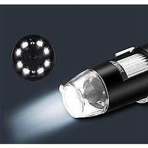 Meichoon Bendable Digital Microscope 1000X Electronic Handheld Portable Mini USB Microscope Magnification Camera with 8 LED HD Lights, NB05